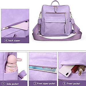 IBLUE Fashion Backpack Purse for Women Convertible Travel Shoulder Bag PU Leather Satchel Handbags,#B31(green)