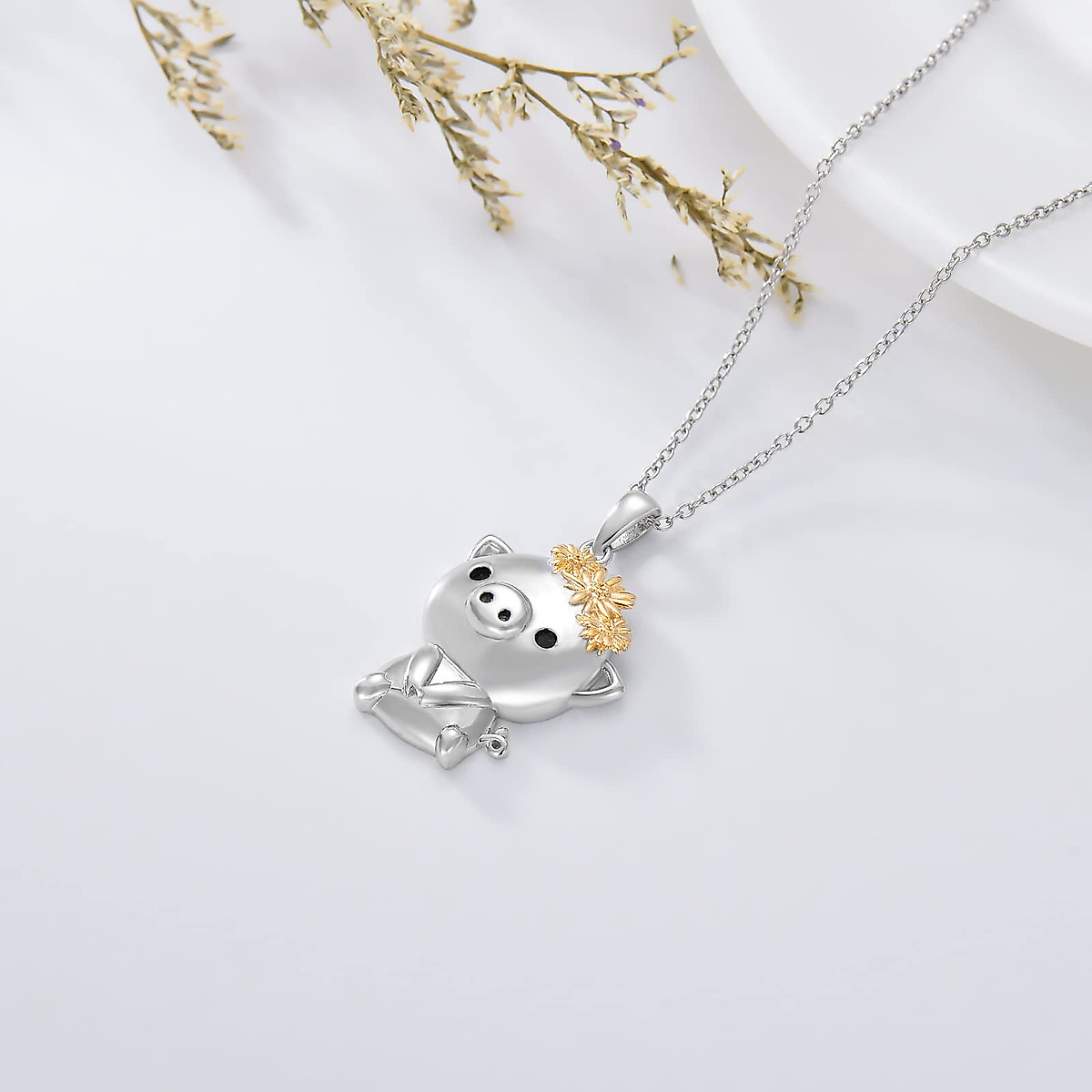 PELOVNY Pig Gifts For Pig Lovers 925 Sterling Silver Piggy Jewelry Gifts for Women