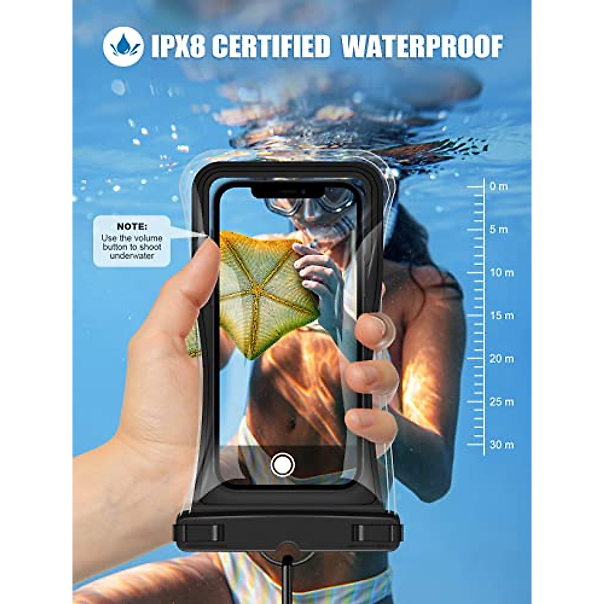 Vuwwey Waterproof Phone Pouch, [Super Buoyant] Floating IPX8 Waterproof Phone Case, [2 Pack] Cellphone Dry Bag with Lanyard Compatible with iPhone 14 13 12 11 Pro Max XS XR X Up to 6.9''-Black