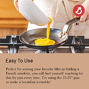 de Buyer MINERAL B Carbon Steel Omelette Pan - 8” Diameter, Naturally Nonstick - Made in France