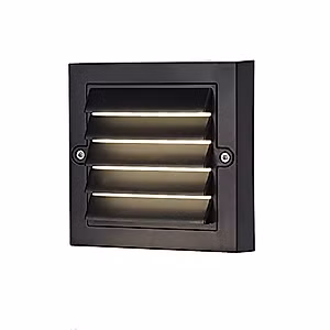 ZONK Step Lights Outdoor Indoor 120V, Waterproof LED Wall Mount Stair Lights, Plastic Landscape Staircase Deck Lighting, 4000K, Black Finish
