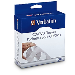 Verbatim DVD-R 4.7GB 16x AZO Recordable Media Disc - 50 Disc Spindle & CD/DVD Paper Sleeves-with Clear Window 100pk