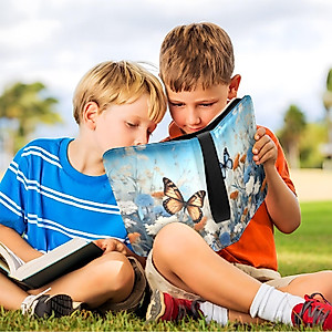 PYBUG Butterfly Trading Card Binder with Nylon Strap 4-Pocket Waterproof PU Leather Card Collection Binder for 400 Cards Sturdy Card Holder Folders for Game Cards,Sports Cards