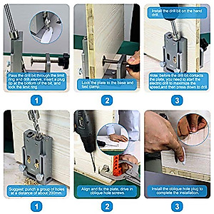 Pocket Hole Jig Wood Jig Pocket Hole Jig Kit Mini Style Pocket Hole Jig Kit for Wood Working Step Drill Bit Set