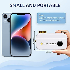 FLPLX Label Maker Machine with Tape, D50 Portable Bluetooth Label Printer with Multiple Templates, Inkless Labelmaker Easy to Use for Home Edit and Office Organization USB C Rechargeable White