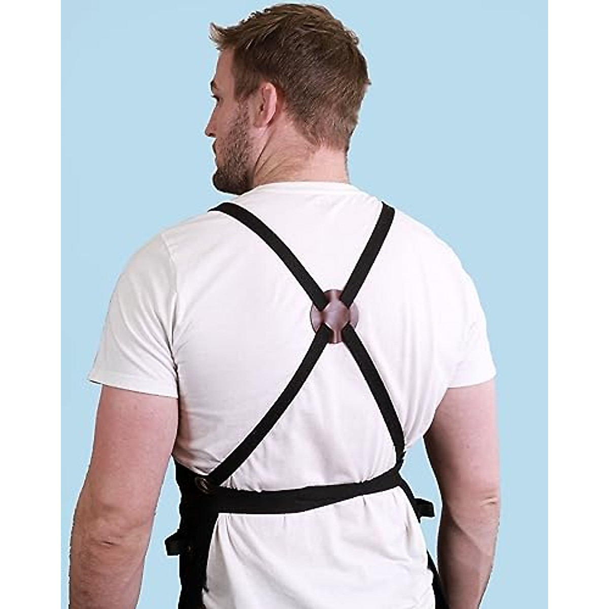 Caldo Canvas Kitchen Apron for Cooking - Mens and Womens Canvas Apron for Professional Chef, Server, or Barista- Adjustable with Pockets (Black)