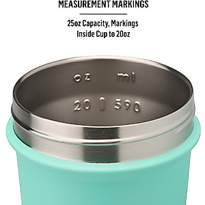 BlenderBottle Strada Sleek Shaker Cup Insulated Stainless Steel Water Bottle with Wire Whisk, 25-Ounce, Flamingo Ombre