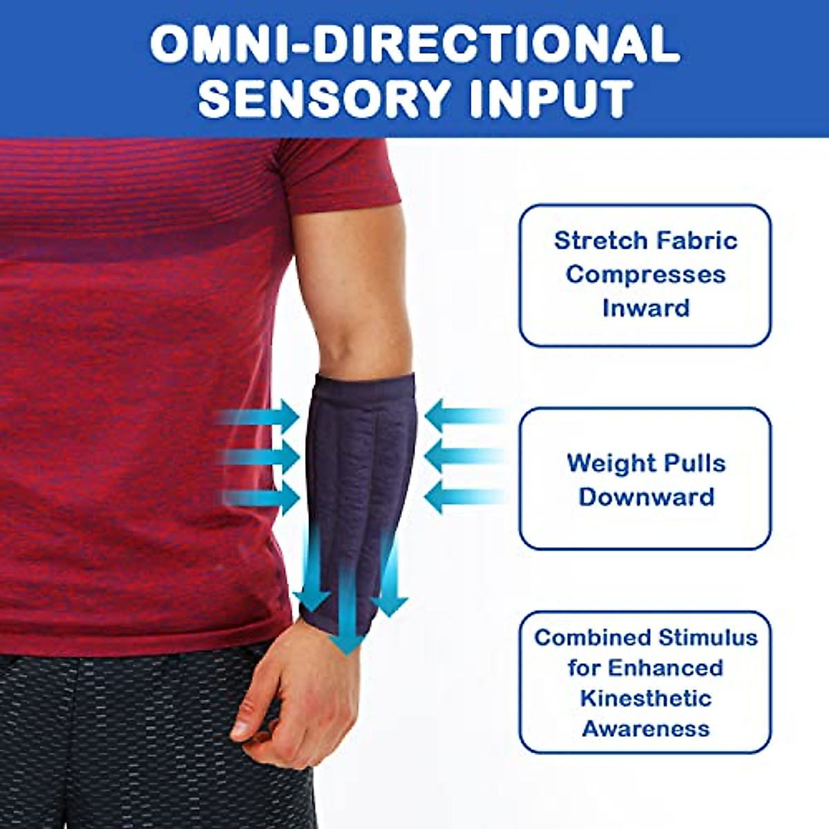 Weighted Compression Arm Sleeve (X-LARGE, 1lb.) - For Strength & Movement Assistance, Compression, Beneficial for Tremoring & Strengthening (PLEASE USE SIZE CHART IN PICS AND VIDEOS BEFORE ORDERING)