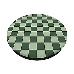 Sage Green Checkered Checkerboard Pattern PopSockets Swappable PopGrip