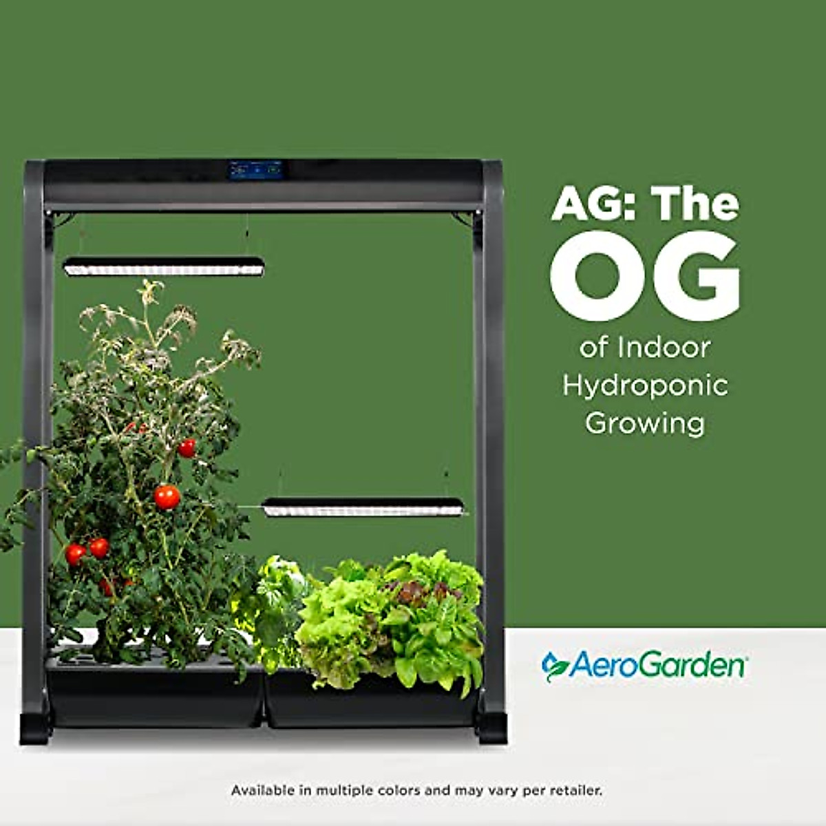 AeroGarden Farm 24XL with Salad Bar Seed Pod Kit - Indoor Garden with LED Grow Light, Black