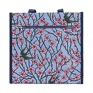 Signare Tapestry Shoulder Bag Shopping Bag for Women with Blossom and Swallow Design