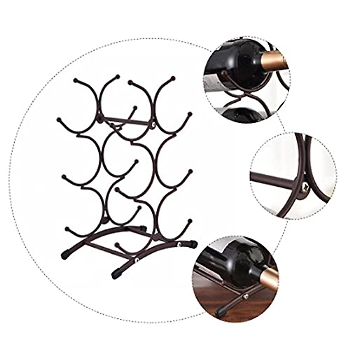 Fadak Wine Rack Vertical Wine Rack Desktop Wooden Bottle Rack for 6 Bottles of Wine, Wine Shelf for Home Decor and Kitchen Storage Rack, Bar, Wine Cellar, Cabinet, Pantry