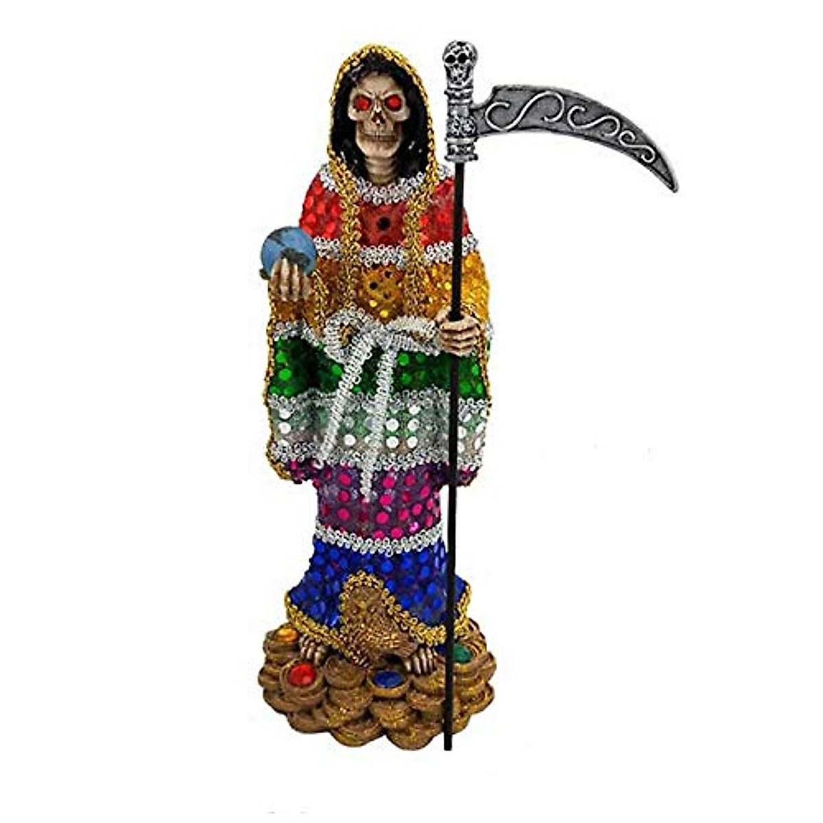 13" Santa Muerte Statue 7 Colors Holy Death Grim Reaper Siete Potencias Figure