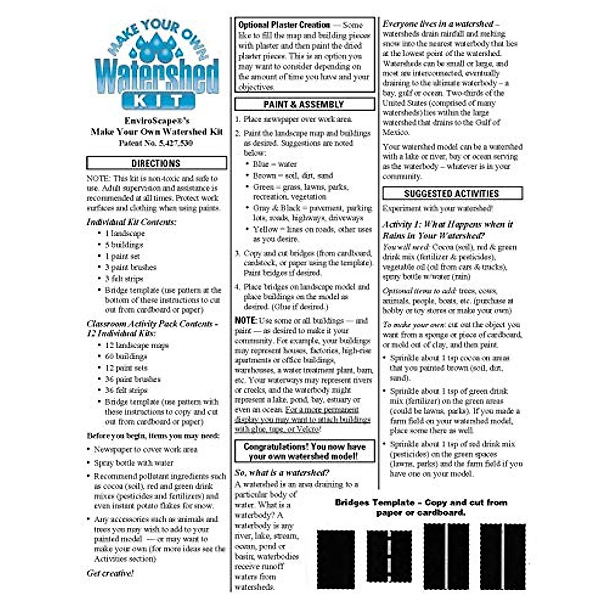 Make at Home Watershed Science Kit (Single Kit)