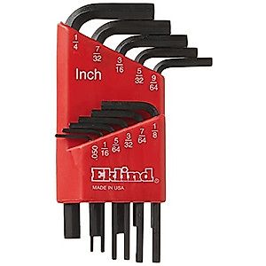 EKLIND 10111 Hex-L Key allen wrench - 11pc set SAE Inch Sizes .050-1/4 Short series