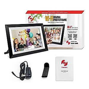 FRAMEO 10.1 Inch Smart WiFi Digital Photo Frame 1280x800 IPS LCD Touch Screen, Auto-Rotate Portrait and Landscape, Built in 16GB Memory, Share Moments Instantly via Frameo App from Anywhere
