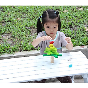 PlanToys Wooden Balancing Tree Learning Toy (5140) | Sustainably Made from Rubberwood and Non-Toxic Paints and Dyes