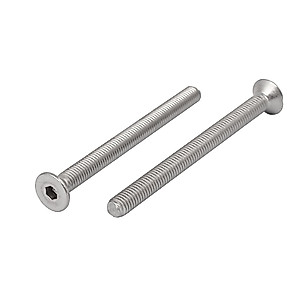 uxcell® M5x60mm 316 Stainless Steel Countersunk Flat Head Hex Socket Cap Screw 5pcs