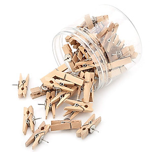 Wooden Clothespins, 50pcs 35x7mm Mini Photo Paper Peg Pin Graft Clips Crude Wood Clips Craft Decoration Pegs for Photo Clips ClothesClothes Pins