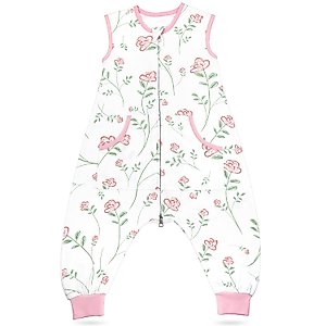 Baby Sleep Sack 12-24 Months, 0.5 TOG Sleep Sack Baby Wearable Blanket, Toddler Baby Sleep Sack with Feet, Sleeveless Breathable Sleep Sacks for Baby Boys or Girls Pink
