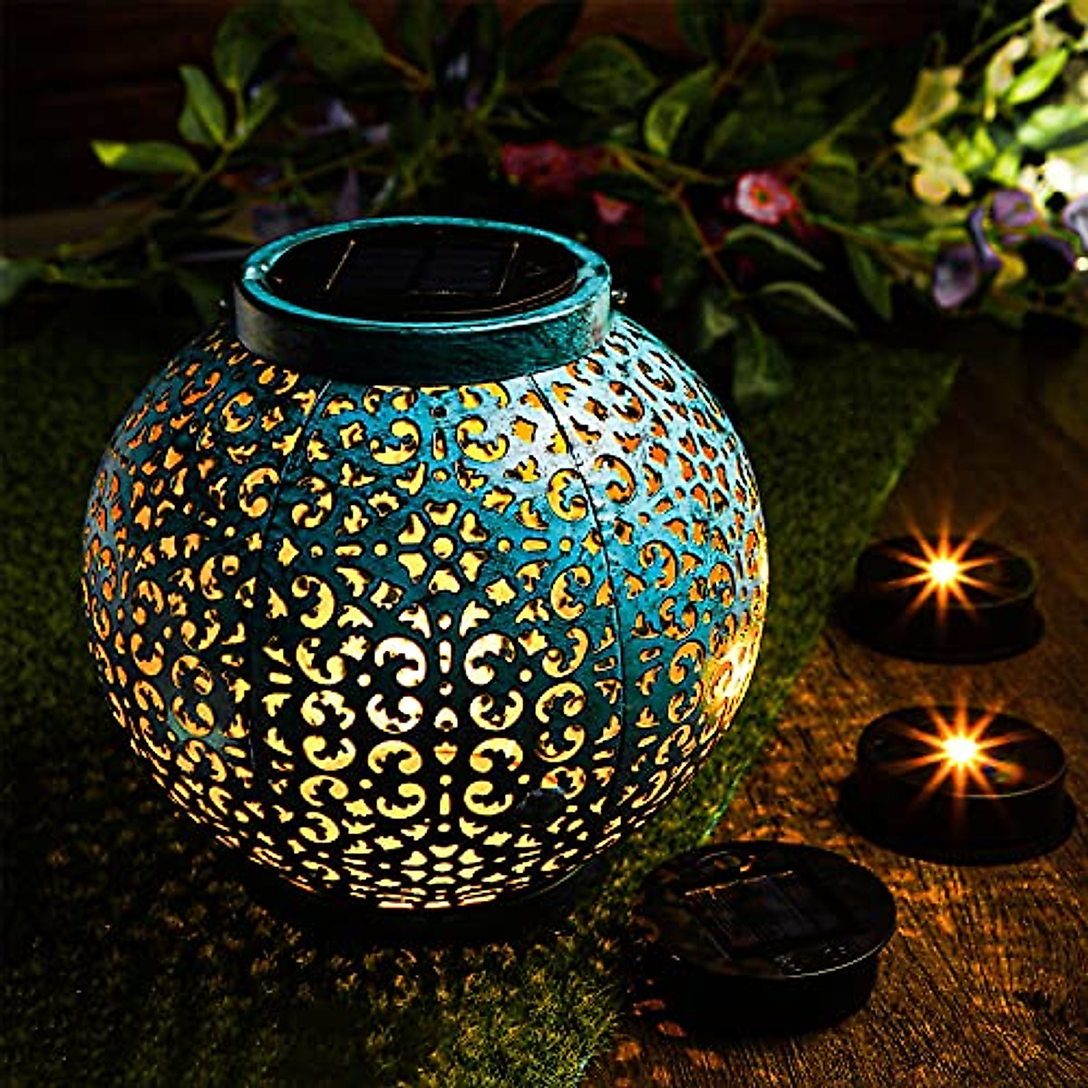 TOODOO 6 Pieces Solar Lights Replacement Top 7 Lumens Solar Lantern Parts LED Solar Panel Lantern Lid Lights for Outdoor Hanging Solar Lanterns Garden Patio Decor