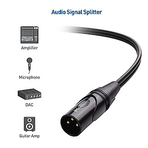Cable Matters Balanced XLR Splitter Cable - 1.5ft / 0.5m, Male to 2 Female XLR Y Cable (XLR Splitter 1 Male to 2 Female)
