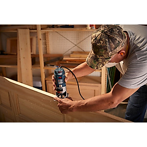 BOSCH PR20EVSNK Colt Installers Kit 5.7 Amp 1 Hp Fixed-Base Variable-Speed Router with 3 Assorted Bases and Edge Guide