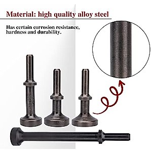Smoothing Air Hammer Bits Set, 5Pcs Smoothing Air Hammer Tool Kit Air Hammer Accessories Extended Length Pneumatic Chisel Bits with Spring, by ZMCYNG