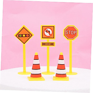 Gogogmee 25pcs Street Signs for Cake Decorations Set 5pcs/kit Creative Cake Topper Ornaments for Birthday Party Supplies