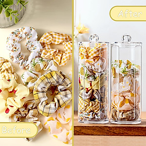 CHENGU 2 Pcs Christmas Acrylic Scrunchie Holder Organizer for Women 5.74 x 2.6 Inches Clear Scrunchie Holder Stand Hair Ties Organizer Scrunchie Storage Display for Xmas Hair Accessories Gift Holder