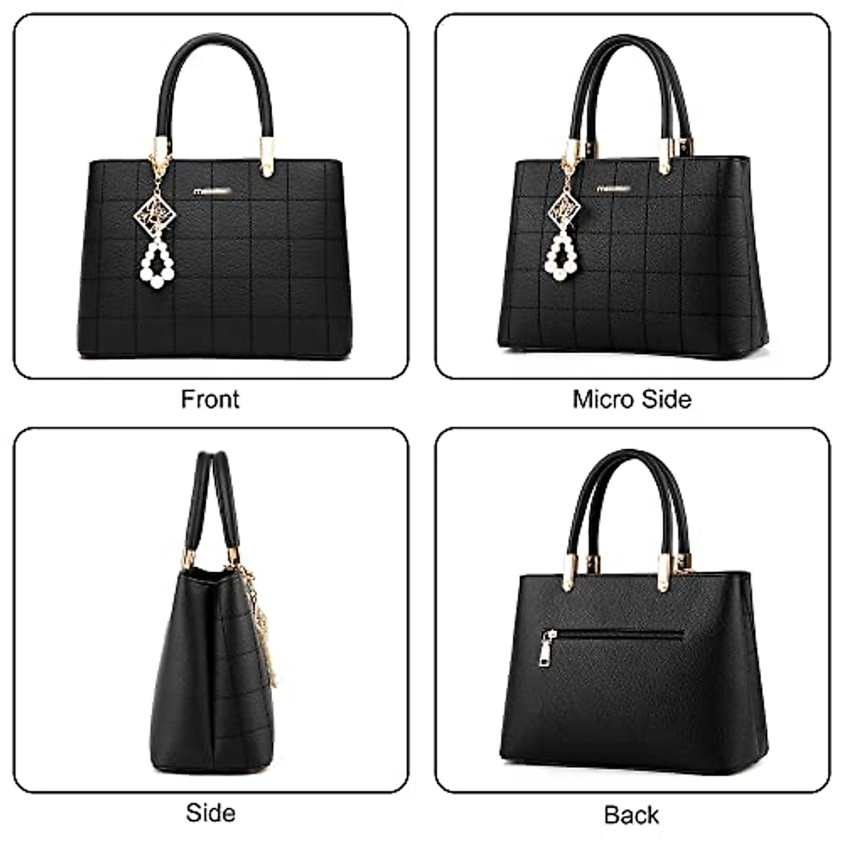 Tote Bags Soft PU Leather Purses and Handbags for Women Handle Bag Shoulder Satchel Bags with Multi-Pocket (Pink)