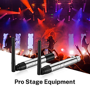 Donner 2PCS DMX512 DMX Dfi DJ 2.4G Wireless 1 Receiver with Light Dome& 1 Transmitter Stage Lighting Control (Silver)