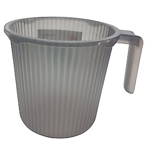 ADHAATA Homely Bathing Mug Certified Bath Water Mug Capacity 1.5Litre Ribbed Design BPA Free Camping Mug Dabba Bathroom Mug Cup - Assorted Colors