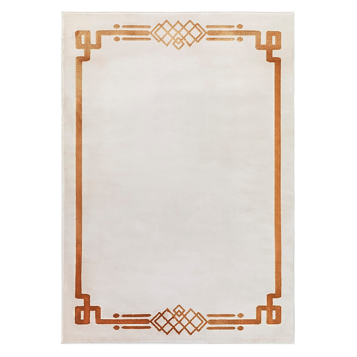 Antep Rugs Babil Gold 8x10 Modern Bordered Indoor Area Rug, Black, 7'10" x 10'