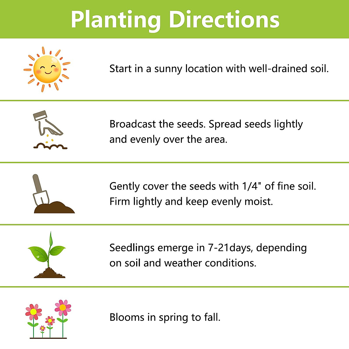 LUOJIBIE Moss Rose Seeds, 10,000+ Bulk Flower Seeds for Planting Outdoors(99% Pure Live Seeds, Non-GMO), Mixed Colors and Large Blooms, Annual Perennial, Easy to Grow, Attracts Pollinators