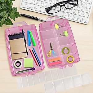 Egaageoi 3-Tier Stackable Hair Supplies Organizer - 30 Adjustable Compartments Bead Organizers and Storage with Handle for Arts, Crafts Storage, Hair Accessories, Washi Tapes