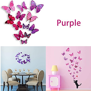 HAKDAY 3D Butterfly Wall Decor, 48 PCS 3D Butterfly Wall Stickers for Crafts Butterflies Party Decorations Birthday Room Decor