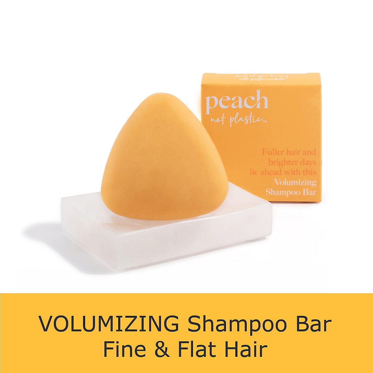 Peach not Plastic Shampoo Bar - Volumizing for Fine & Flat Hair | Leaves Hair Silky Soft | Plant Based, Vegan & Eco Friendly | 3.0oz