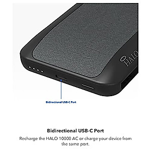 HALO 10000 AC - Contains a 10,000mAh Internal Battery with Built-in AC Wall Plug & Charging Cables - Blush