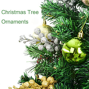 Artiflr 14 Pack Christmas Glitter Berries Stems Clearance, 7.8 Inch Artificial Christmas Picks for Christmas Tree Ornaments, DIY Xmas Wreath, Crafts, Holiday and Home Decor, Silver