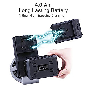 LUCKYERMORE Cordless Leaf Blower Battery Powered Electric Leaf Blower 89 MPH Variable Speed 18000 RPM 40V Lithium Leaf Blower Cordless with Battery & Charger Garden Cleaning Garage Dusting