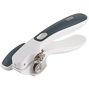 Zyliss E930043 Can Opener Lock and Lift, Plastic/Stainless Steel, White/Grey, Manual Tin Opener, Safe and Easy Lid Removal/Disposal, Lock and Unlock Safety, Dishwasher Safe