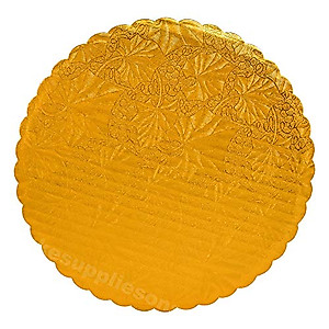9" Gold Scalloped Edge Cake Boards, 6 ct
