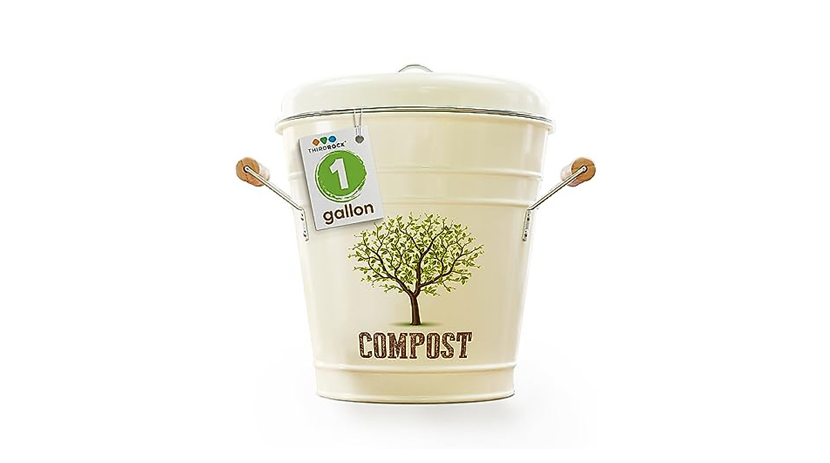 Third Rock 1.0 Gallon Kitchen Compost Bin - Eco-Friendly