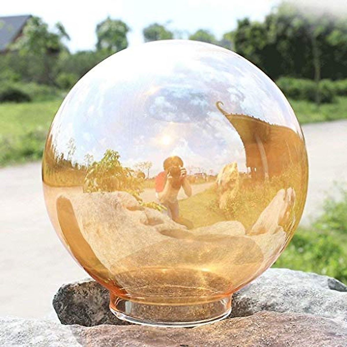 ZZYJYALG European Spherical Creative Column Headlight Outdoor Waterproof Sunscreen E27 Pillar Lamp Villa Courtyard Garden Column Lamp Home Patio Light Post Light