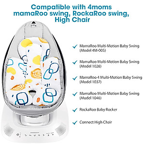 Infant Insert, Compatible with 4Moms RockaRoo and MamaRoo, includes 3 Strap Pad, Breathable Mesh Fabric, Plush Soft Newborn Insert with Head and Body Support