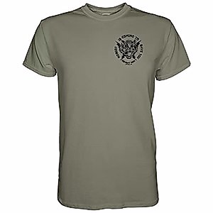 Combat Iron Men's Graphic Tees | Nobody is Coming to Save You | Mens Novelty T-Shirts | Military Green, Large