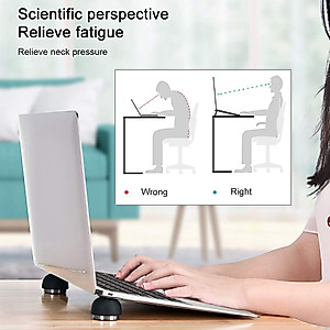 Portable Laptop Cooling Pad, nediea Ergonomic Laptop Stand Small Invisible Cooler Ball Magnetic Foot Heat for MacBook Pro/Air, Lenovo,12-17 Inches Tablet&Laptop (Black)