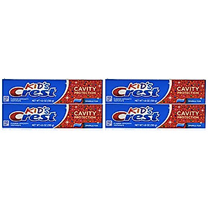 Crest Kid's Crest, Fluoride Anticavity Toothpaste, Sparkle Fun Flavor, 4.6 Ounce Tubes (Pack of 4)