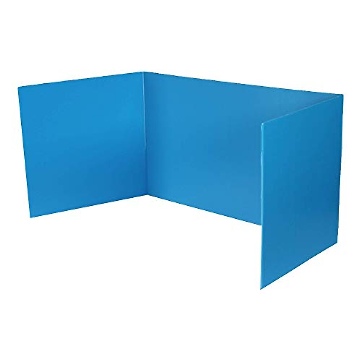 Flipside Products - 18" x 46.5" Blue Premium Corrugated Plastic Study Carrel, 12 Pack